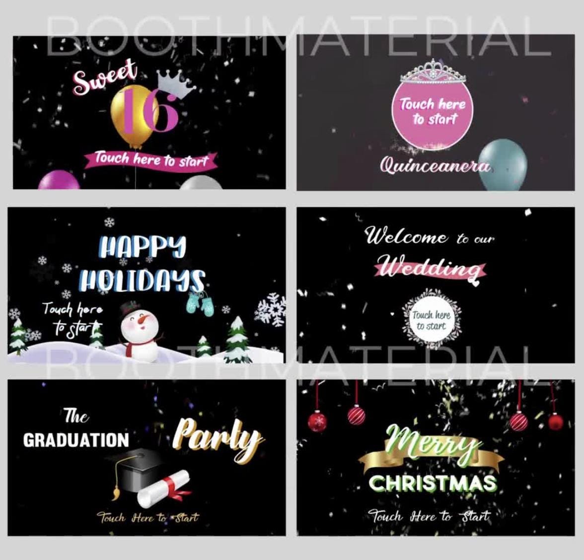 10 Start Screen Animations Bundle | Landscape Photo Booth Animations ...