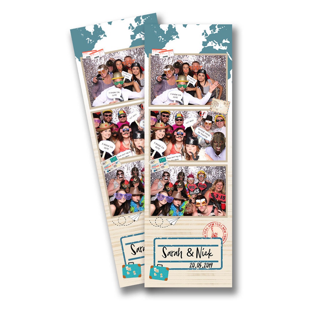 Travel Photo Booth Template 2"x6" to Wedding, Party, Birthday| Photo ...