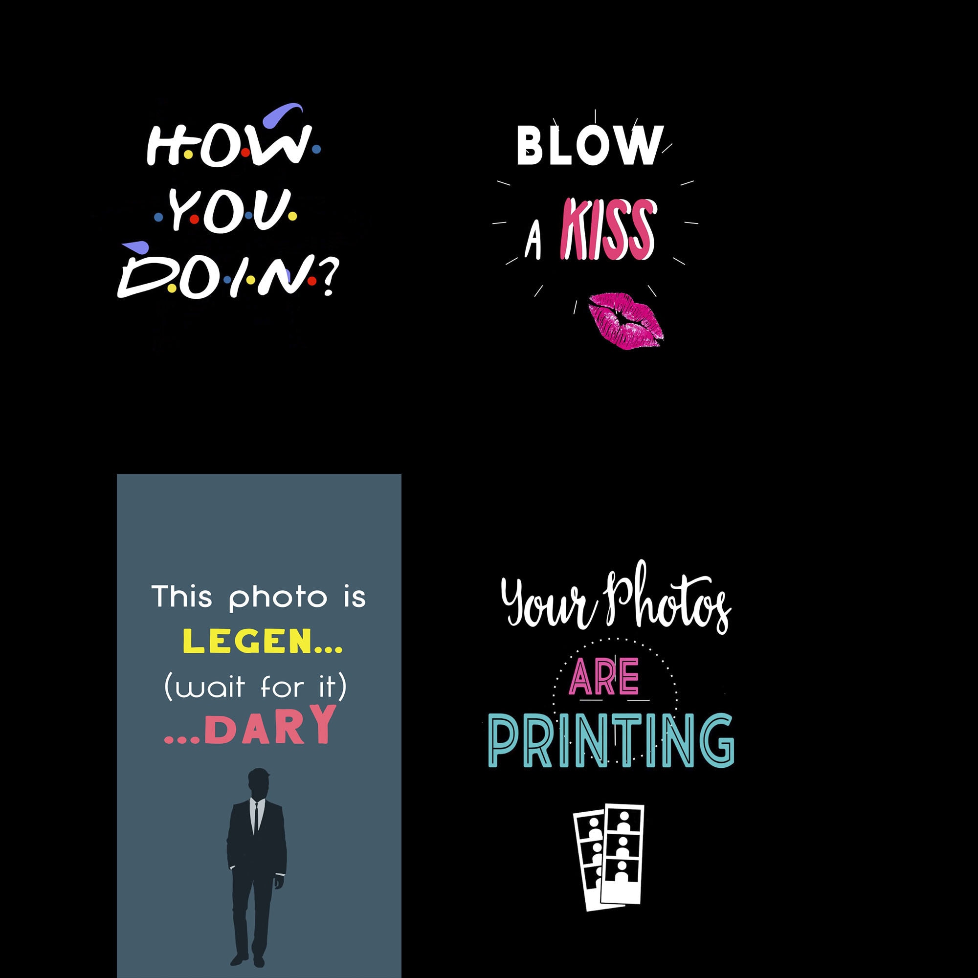 Fun Party Set Mirror Booth Animations. Birthday Magic Mirror. Selfie ...