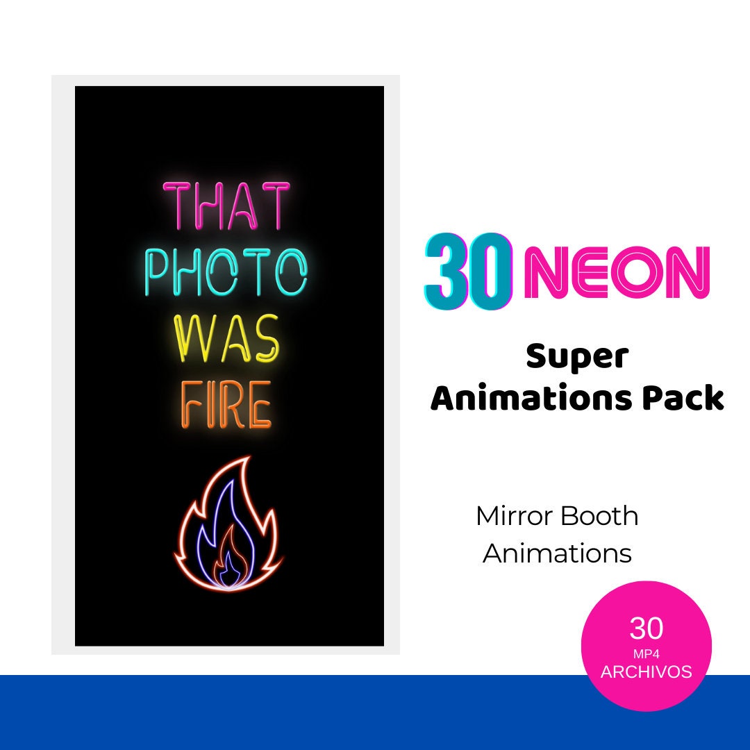 30 Neon Animations Bundle Magic Mirror. Neon Pack Photobooth Mirror ...