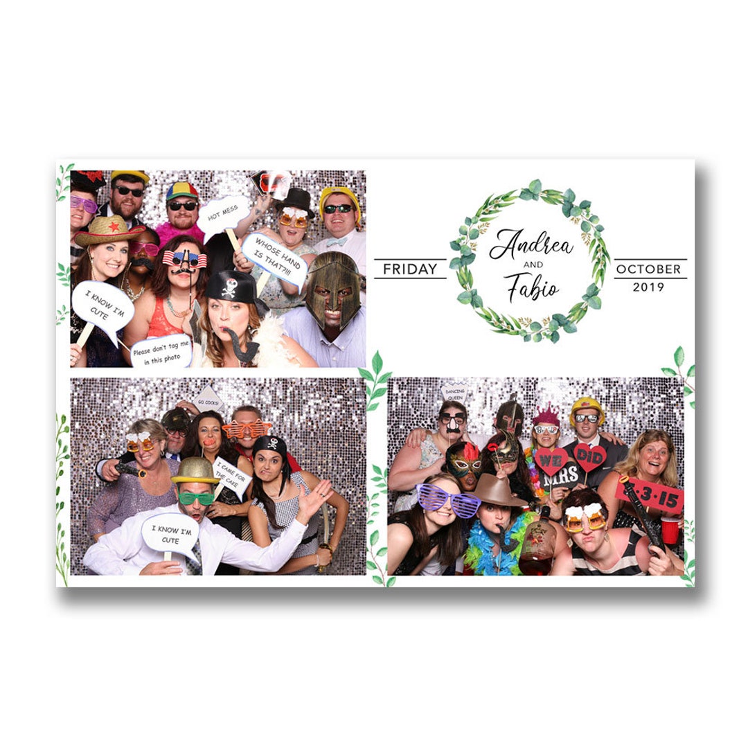 Wedding Elegant Green Photo Booth Template 4"x6". Photoboothstrip 4"x6 ...