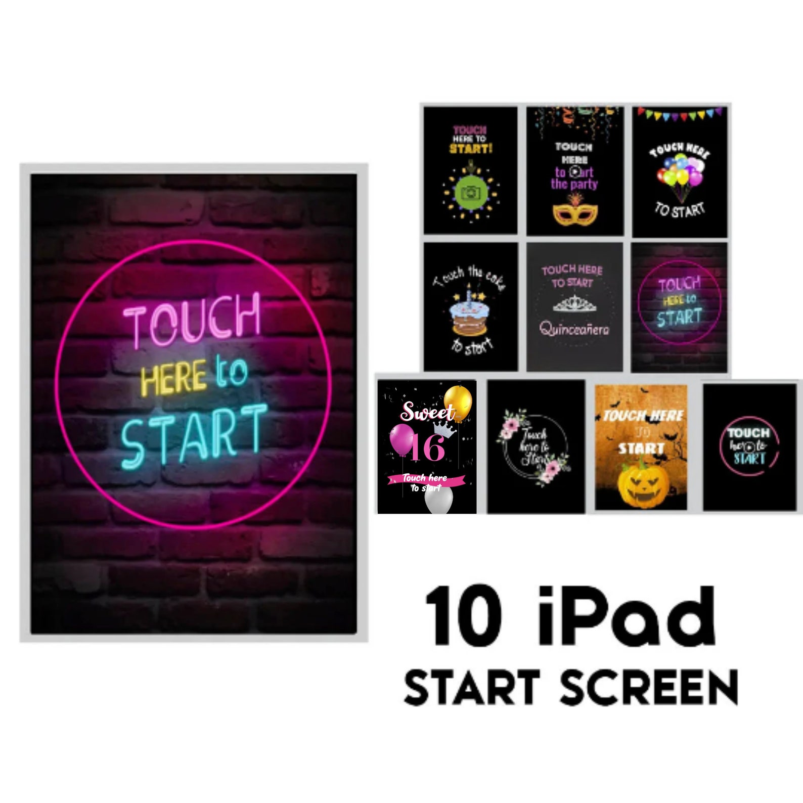 10 Start Screen Animations Bundle to iPad Booth. iPad Booth, Selfie ...