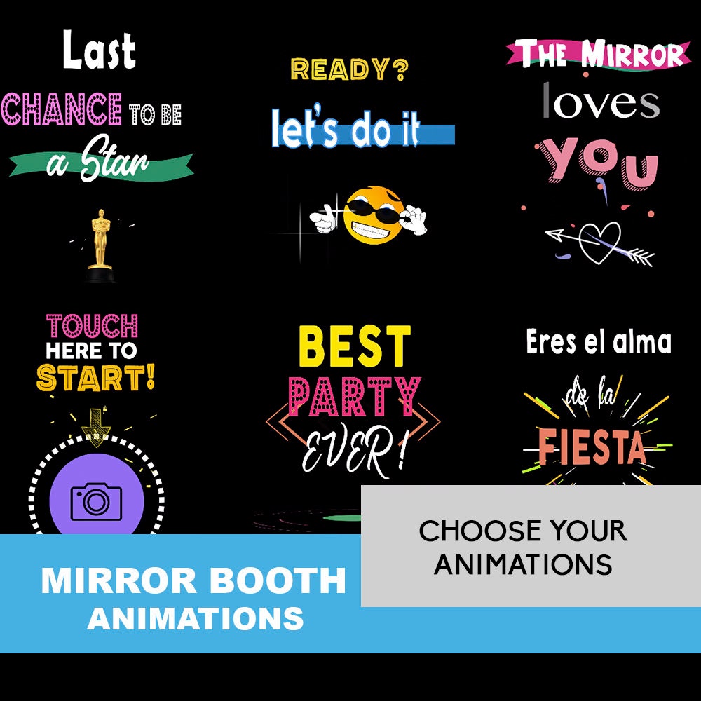 Mirror Photo Booth Animations. Choose Your Favorite - Etsy