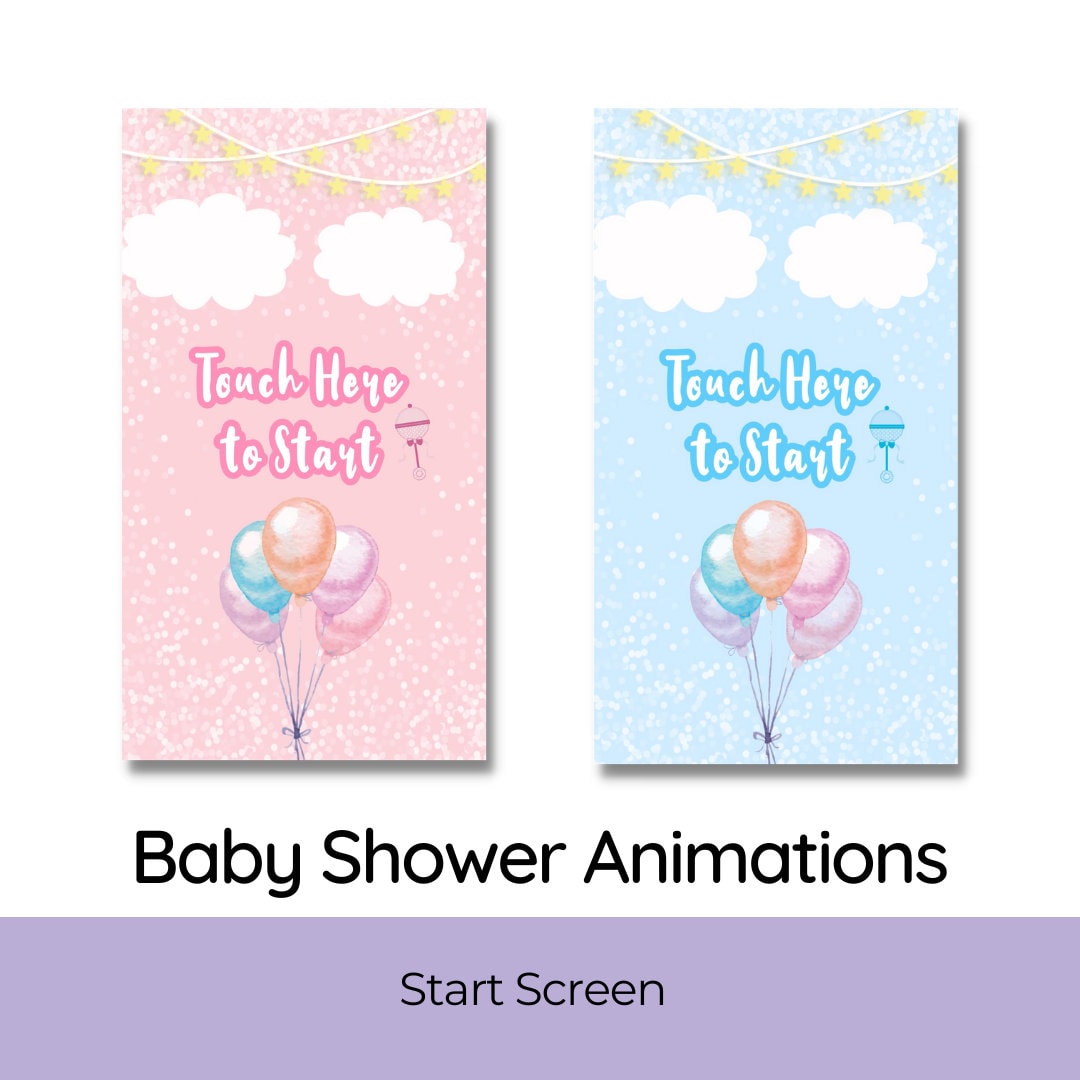 Baby Shower Girl and Boy Start Screen Mirror Photo Booth Animation ...