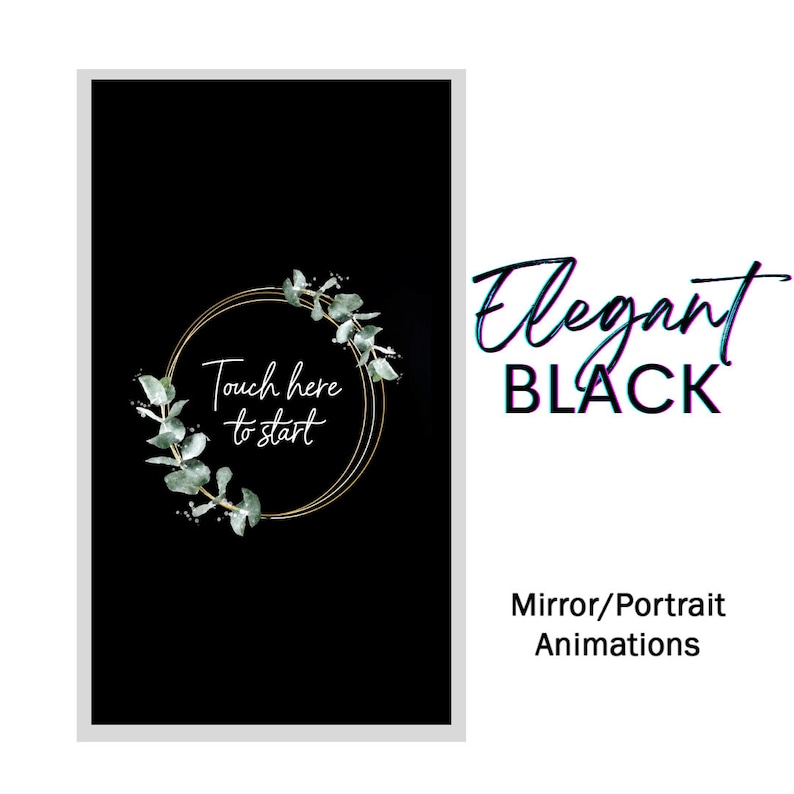 Wedding Elegant Black Start Screen Mirror Photo Booth Animations - Etsy