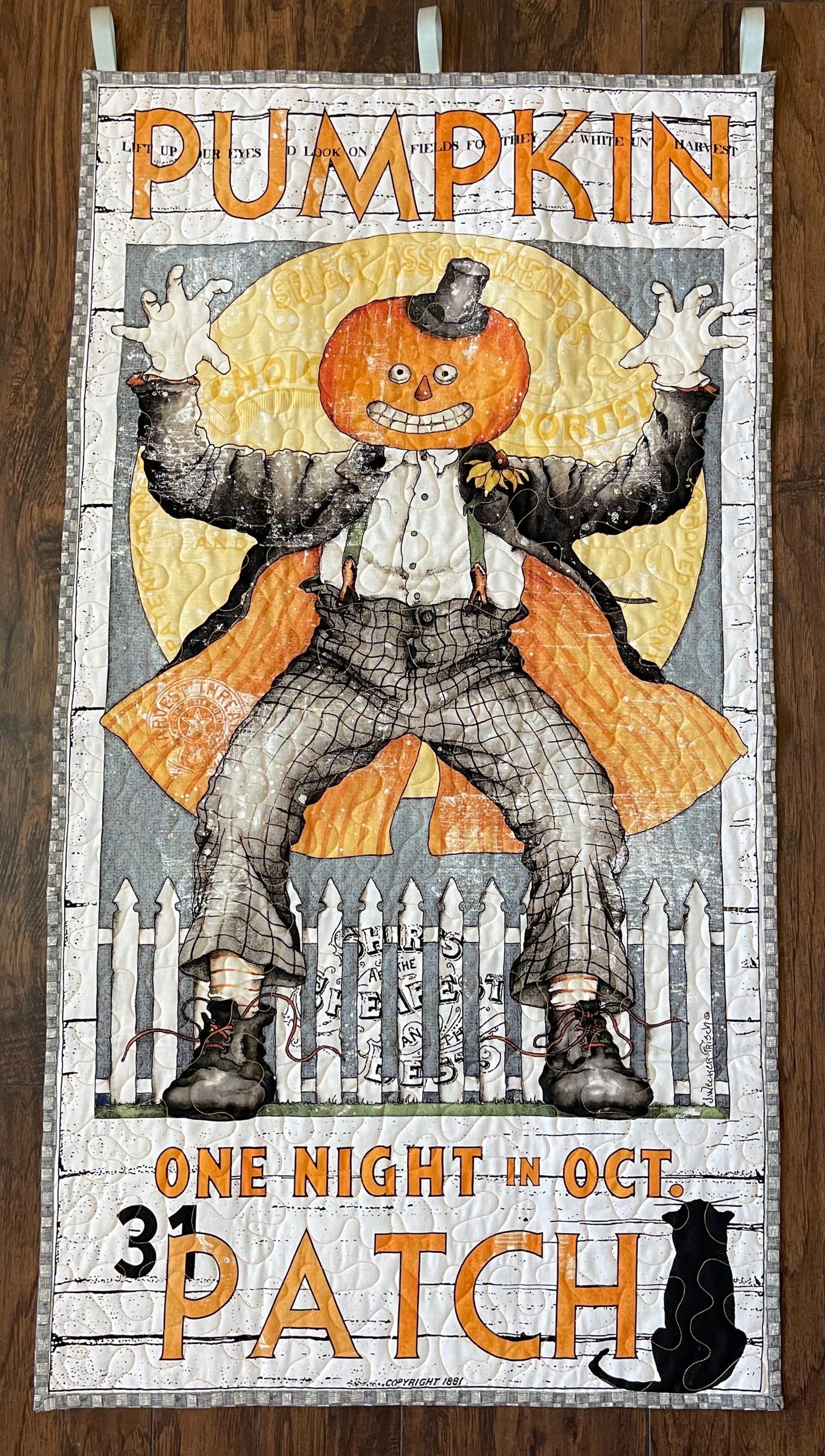 Pumpkin Patch Halloween Quilted Wall Hanging Decoration - Etsy