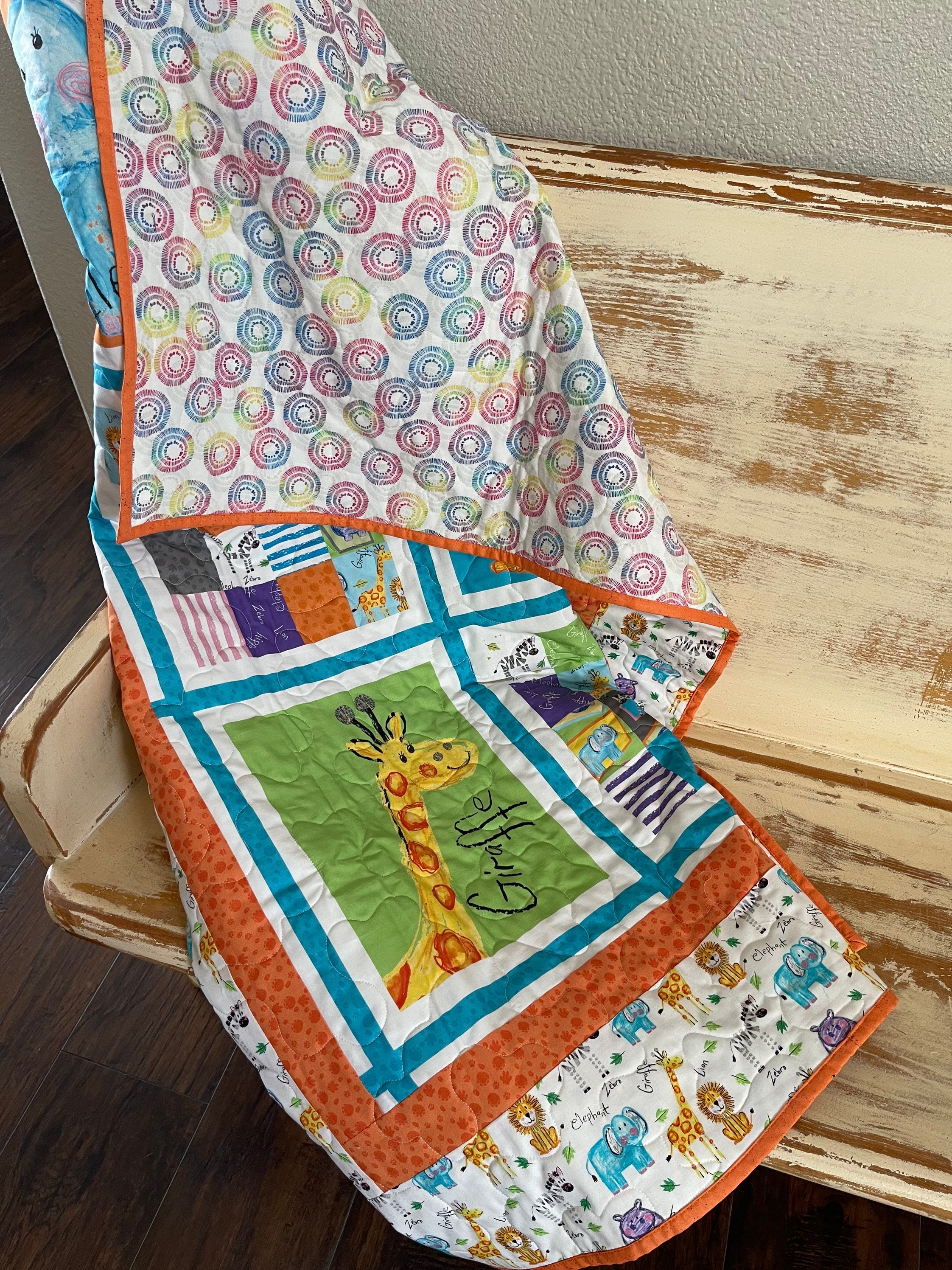 Zoo Animals Kids Quilted Blanket - Etsy