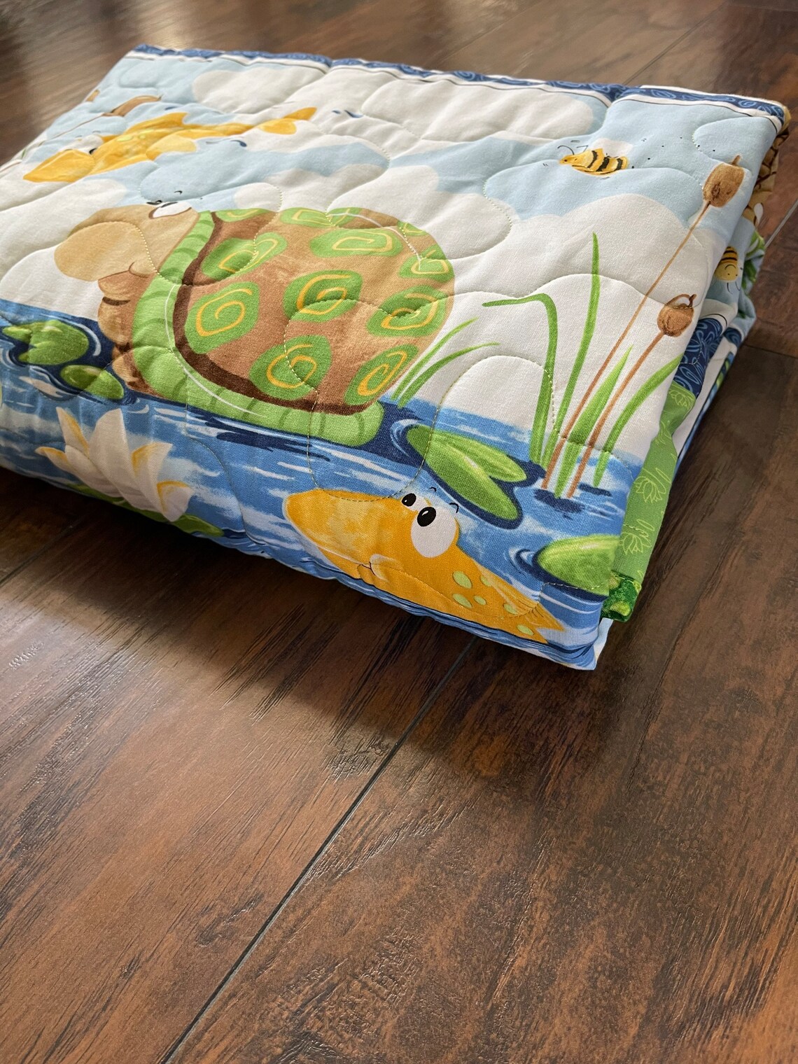 Frogs and Turtles Quilted Blanket - Etsy