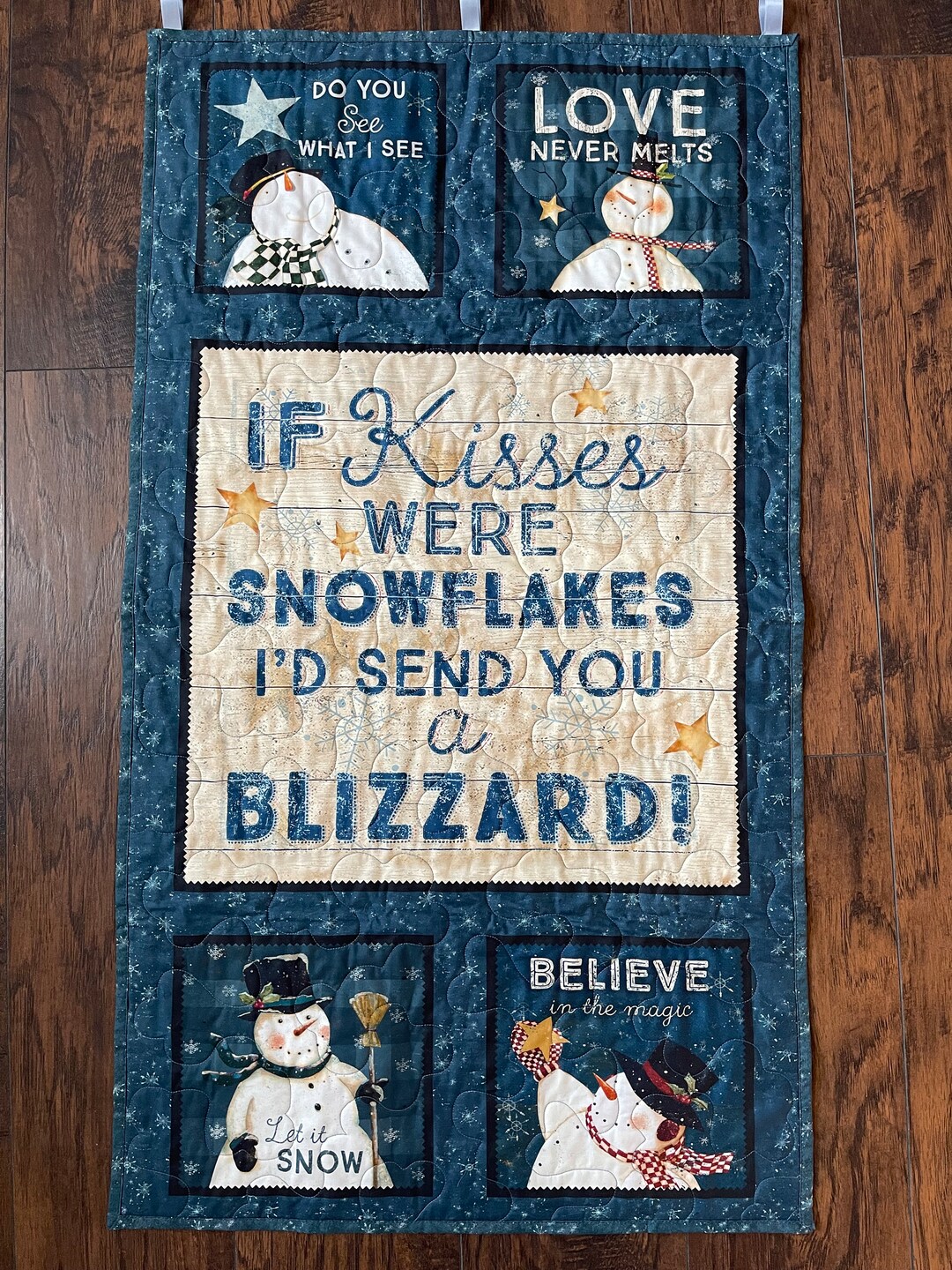 If Kisses Were Snowflakes Winter Quilted Wall Hanging - Etsy