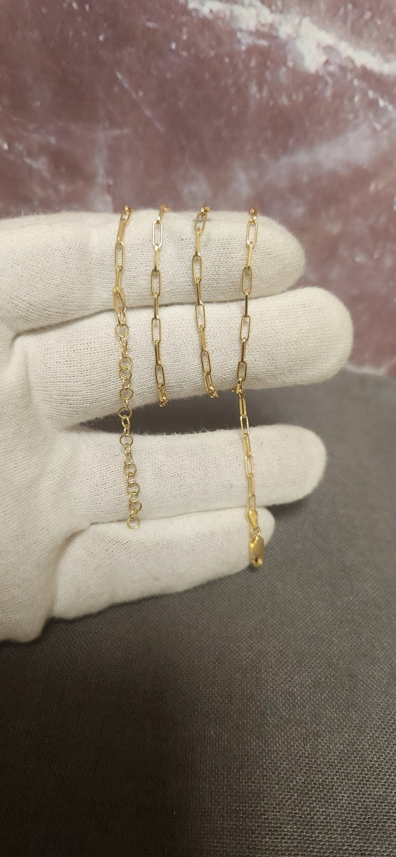 Elegant Gold-Toned Sterling Silver Link Chain | 18"-2… - Gem