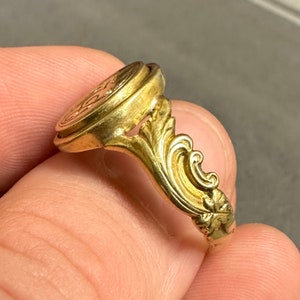 Antique Victorian 18k Signet Ring W/ Engraved EU Monogram Filigree ...