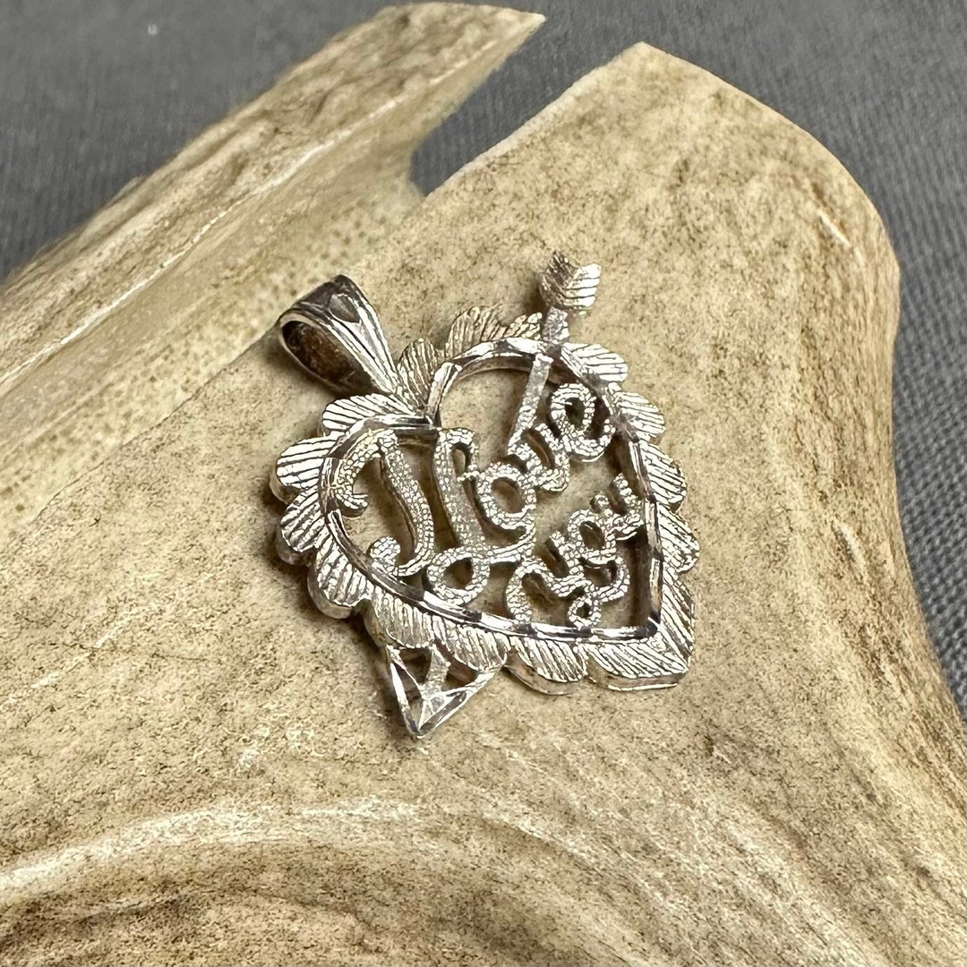 Sterling Cupid's Heart Pendant W/ Cut Out I Love You Arrow Pierced ...