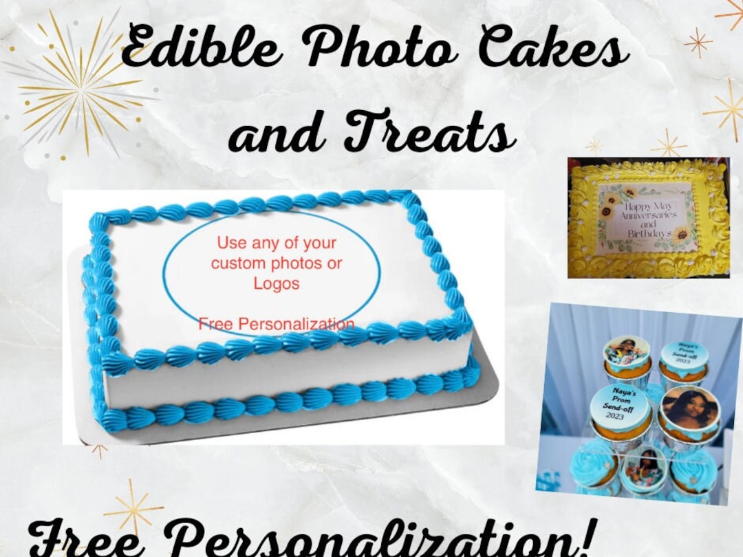 Custom Edible Image Frosting Sheet, Cake Topper, Birthday Cupcake ...