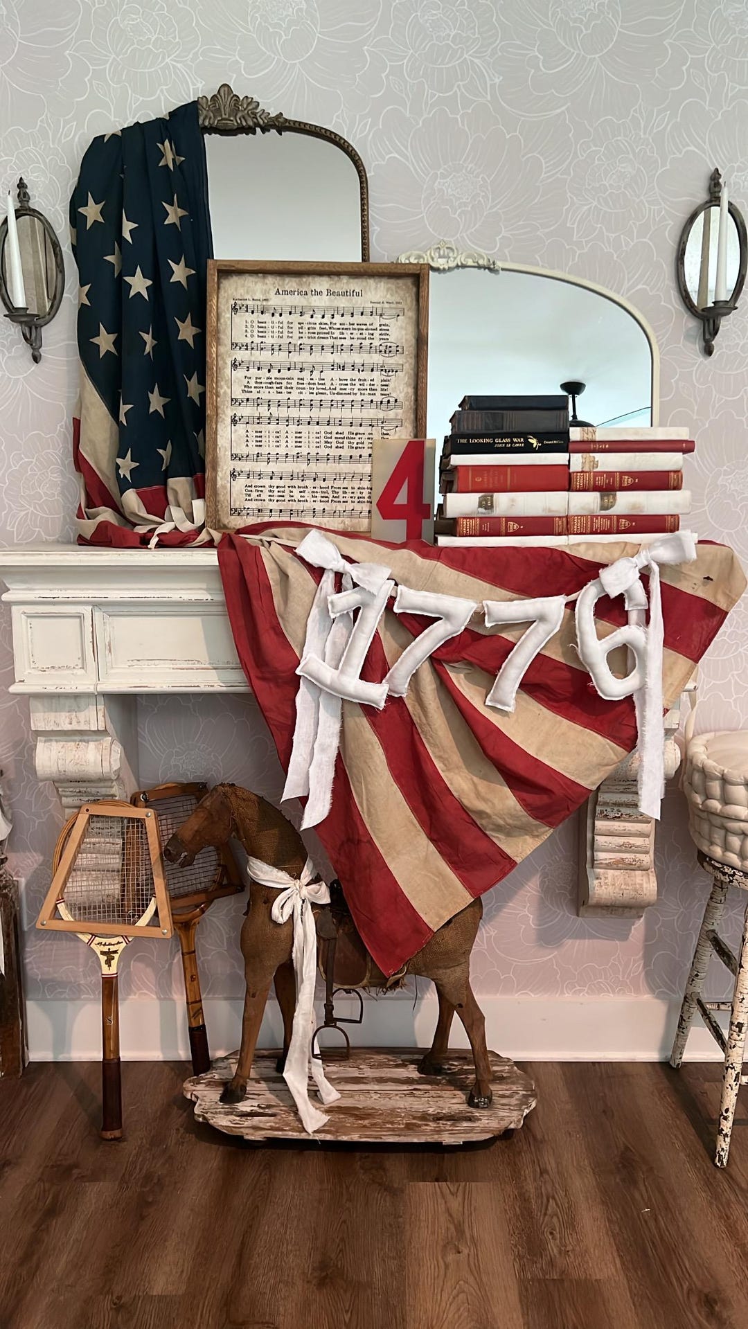 1776 Garland, Patriotic Garland, America Garland, Patriotic Decor ...