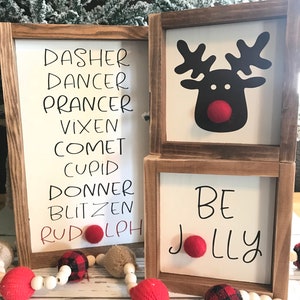 Rudolph Sign, Christmas Sign, Reindeer Sign - Etsy