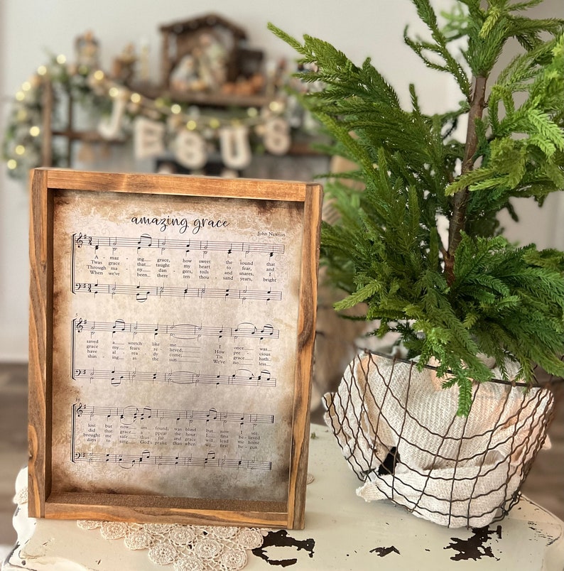 Amazing Grace Sign Amazing Grace Music Sign Religious Decor - Etsy