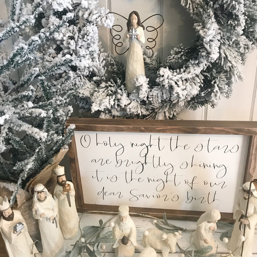 O Holy Night Sign, Christmas Sign, Religious Sign, Gift - Etsy