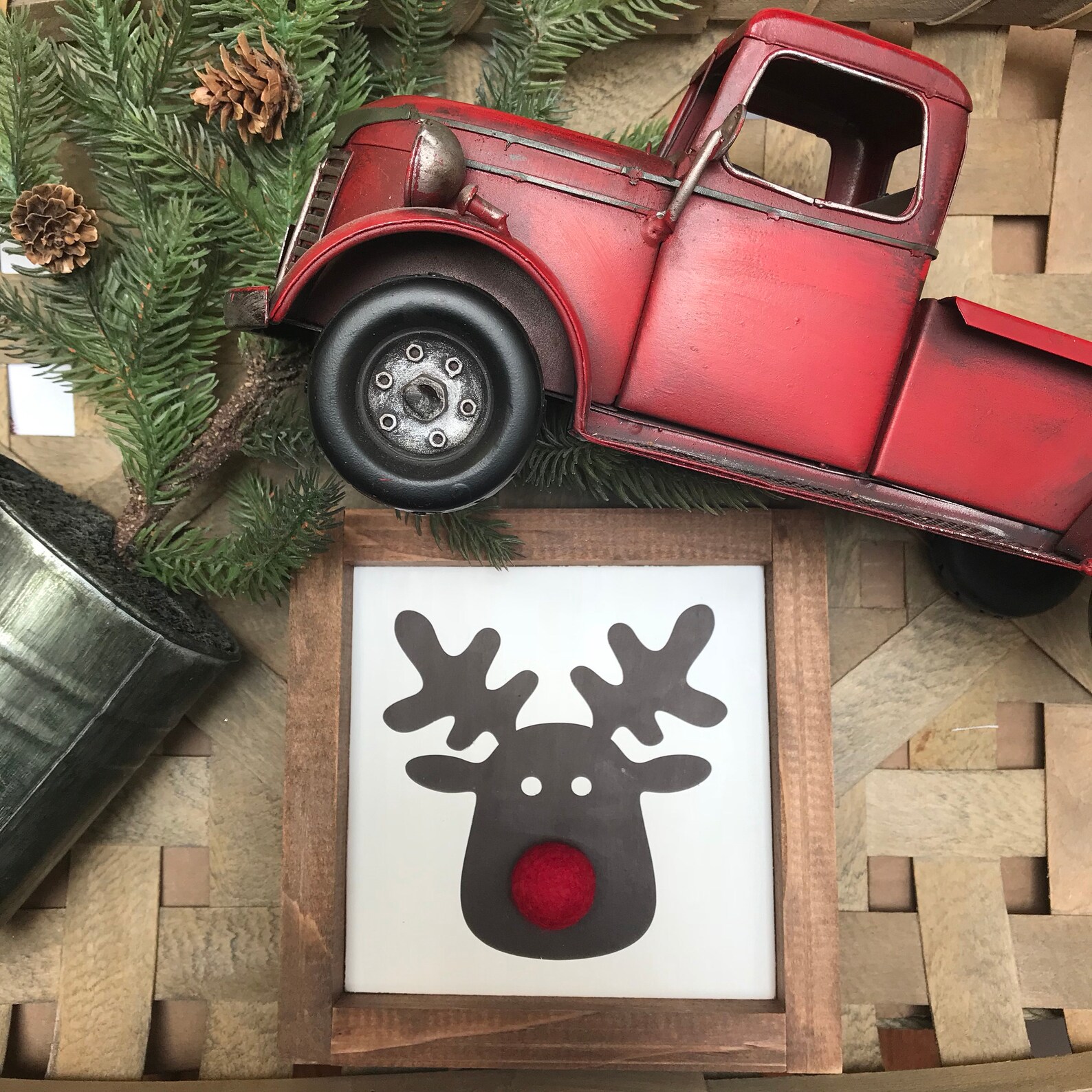 Rudolph Sign Christmas Sign Reindeer Sign - Etsy