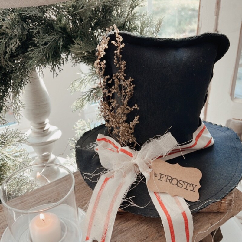 Large Black Snowman Hat - Etsy