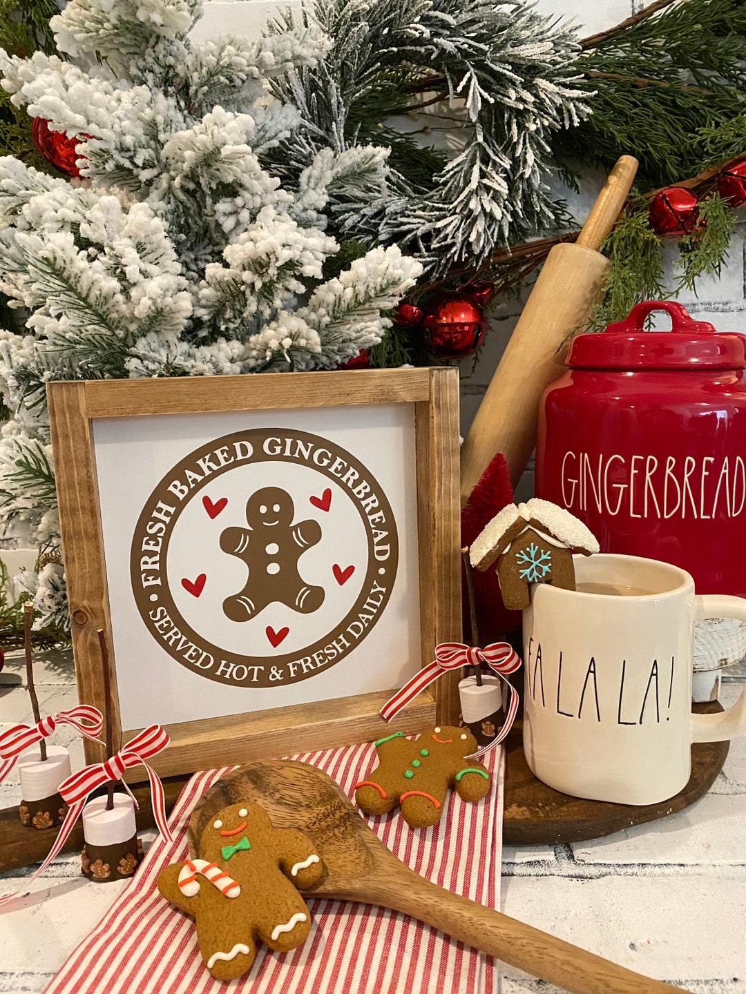 Fresh Baked Gingerbread Sign, Gingerbread Decor, Christmas Sign ...
