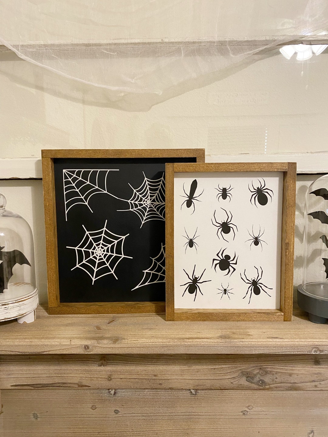 Set of Two Halloween Signs, Halloween Layering Signs, Spider Sign ...