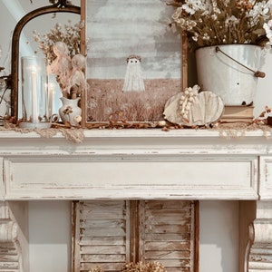 Pink Ghosts on Spindles, Set of Two Ghosts, Halloween Decor, Vintage ...