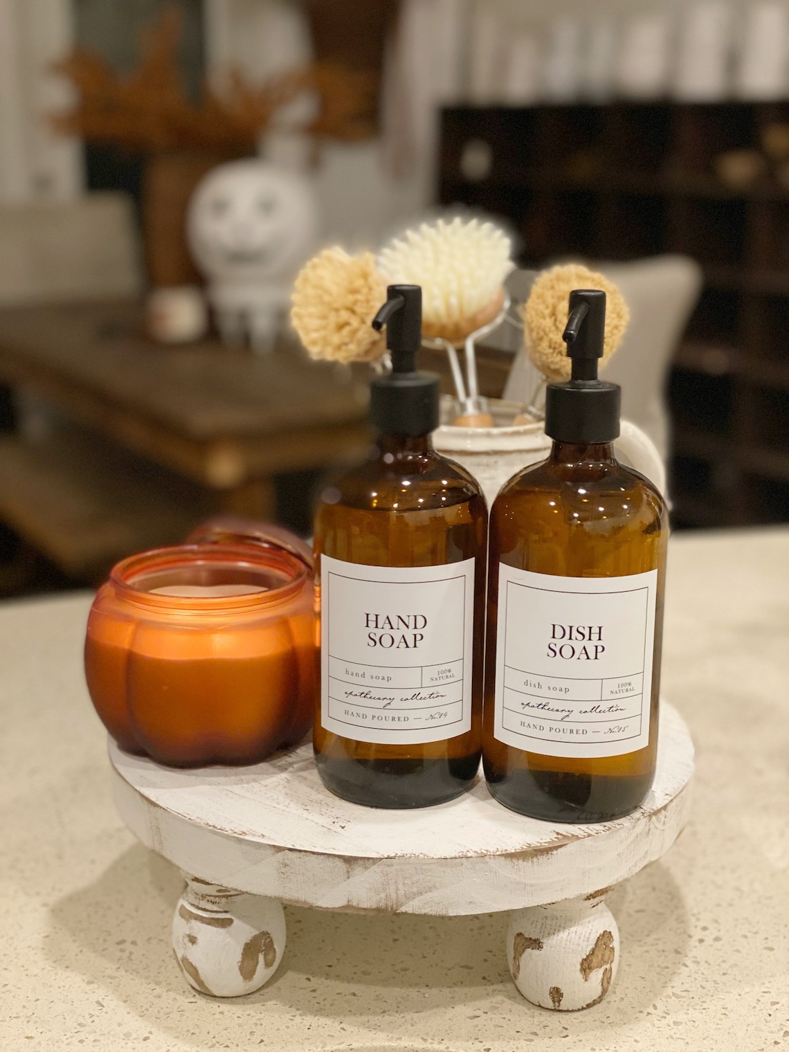 Decorative Riser White Distressed Riser Large Round Riser - Etsy