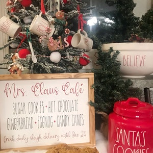 Mrs Claus Cafe Sign, Christmas Sign, Kitchen Sign, Gift - Etsy