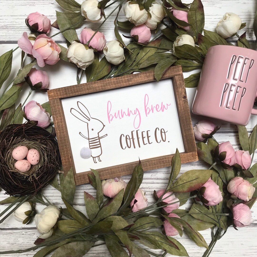 Bunny Brew Coffee Co Sign, Coffee Sign, Easter Sign, Spring Sign, Bunny ...