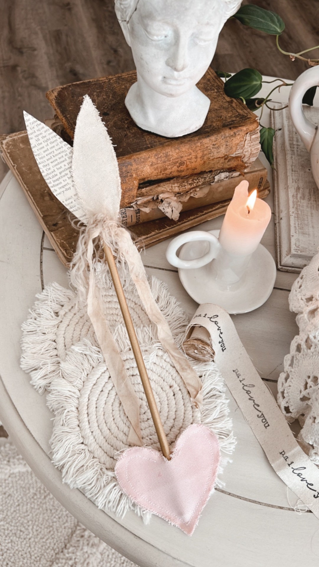 Decorative Arrow, Valentine Decor, Cupids Arrow, Heart Arrow & Feather ...