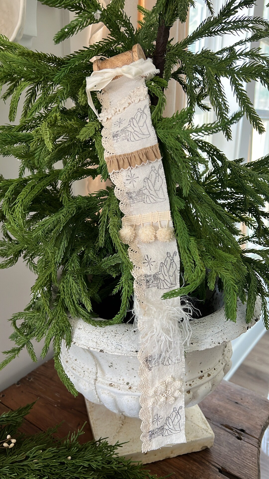 Nativity Ribbon on a Spool, Christmas Ribbon, Vintage, Ribbon, Gift ...