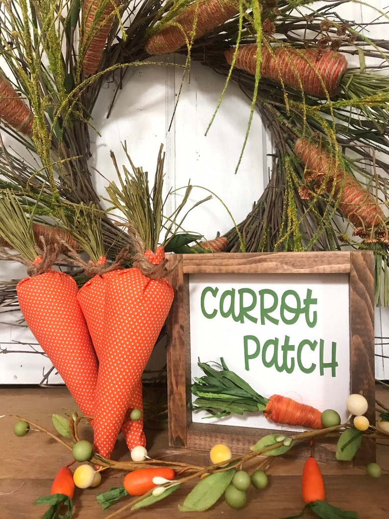 Carrot patch sign Spring sign Easter sign gift | Etsy