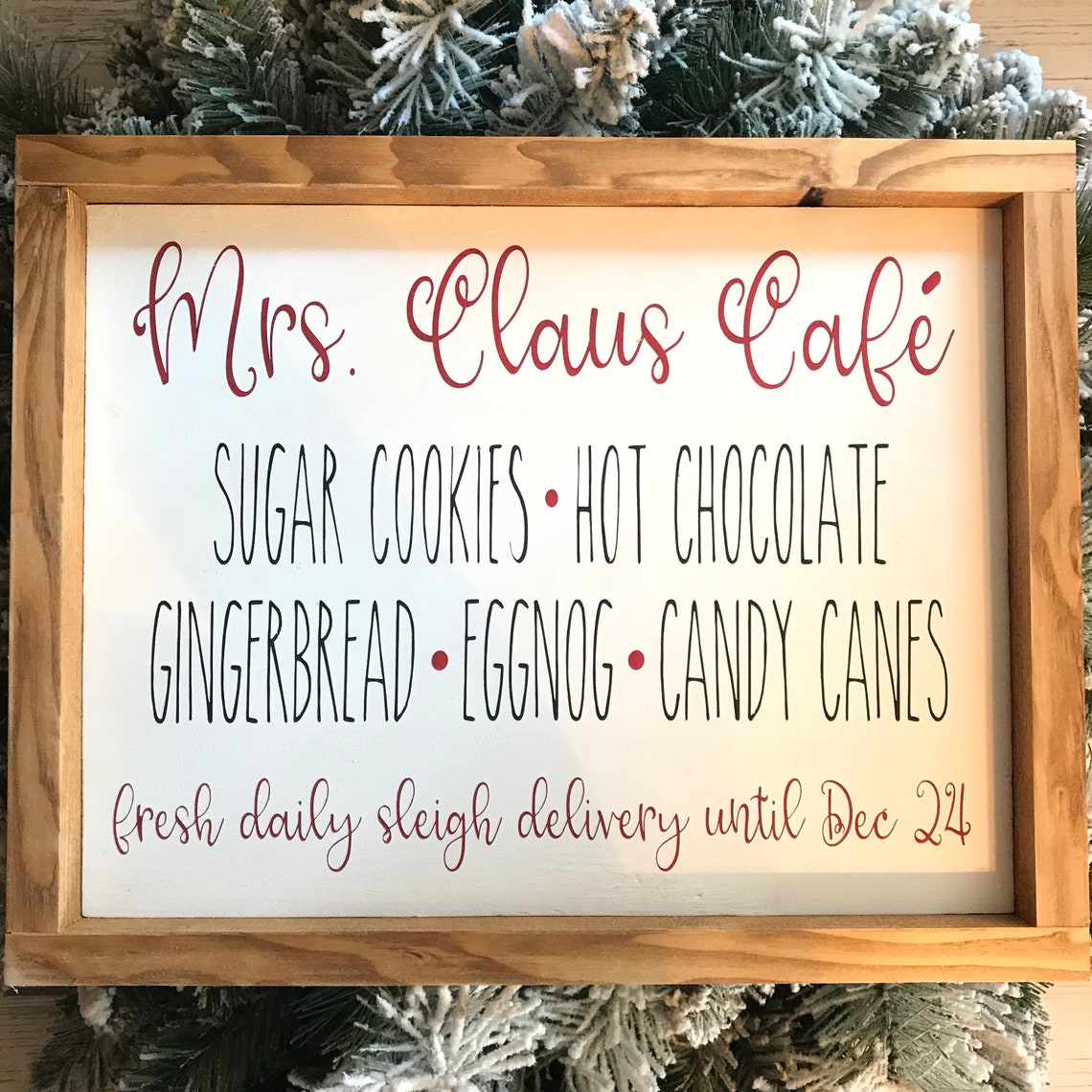 Mrs Claus Cafe Sign Christmas Sign Kitchen Sign Gift | Etsy