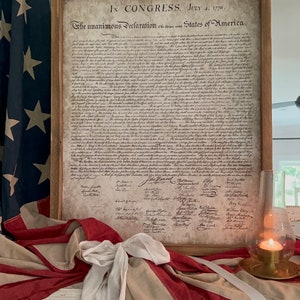 The Declaration of Independence Sign, Vintage Inspired Patriotic Sign ...