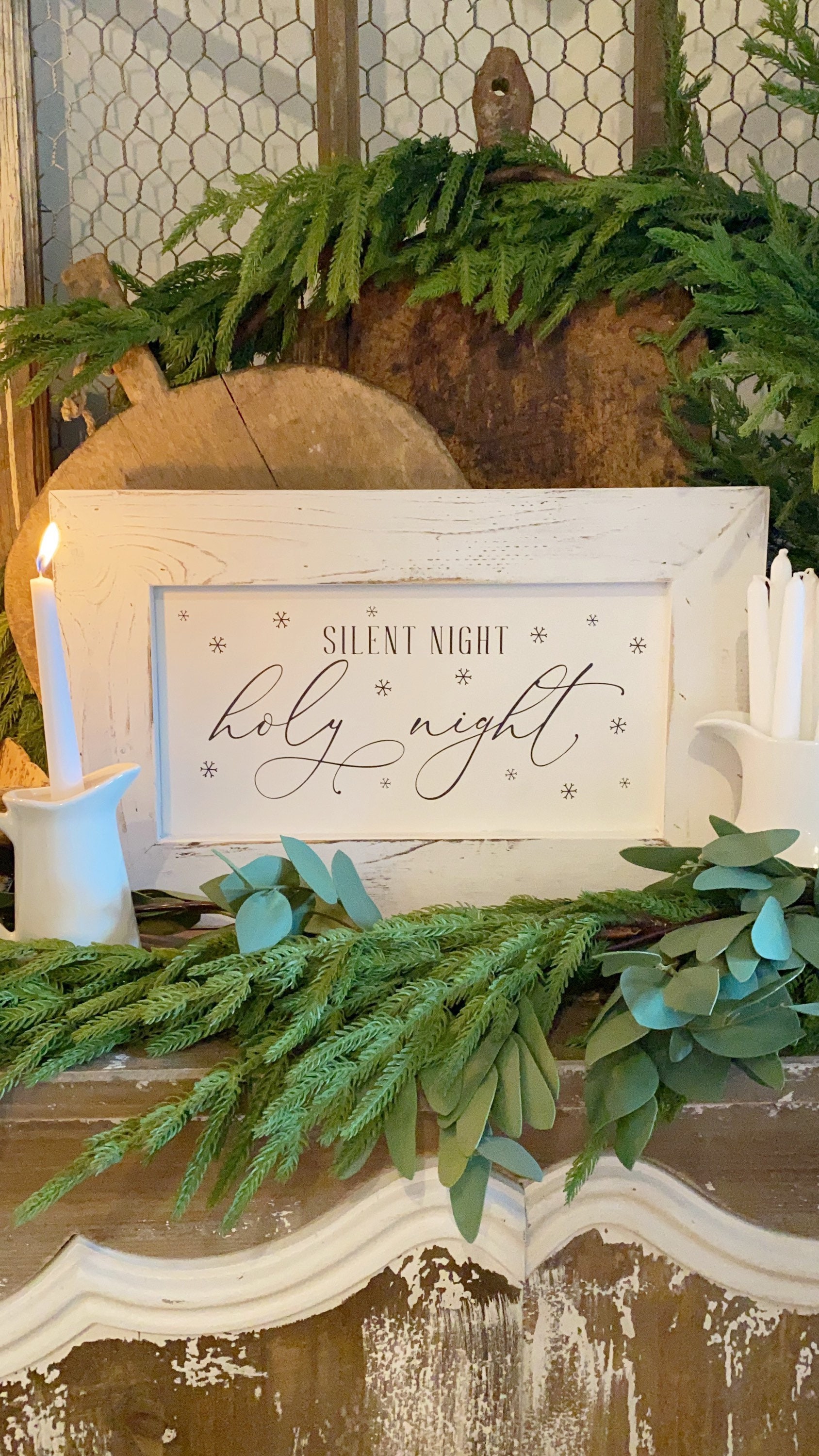 Silent Night Holy Night Sign Christmas Decor Religious - Etsy