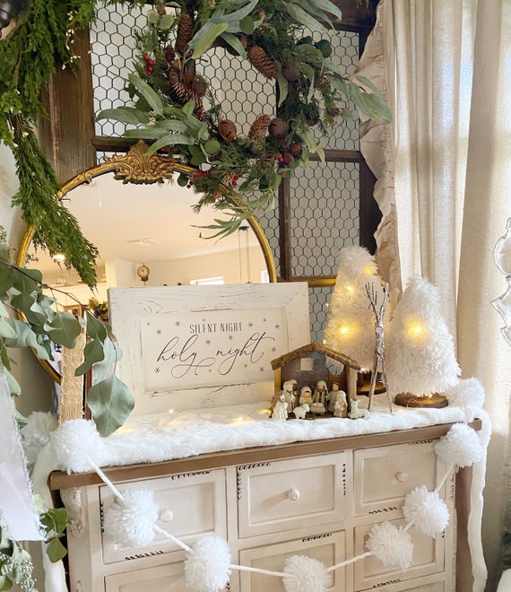 Silent Night Holy Night Sign Christmas Decor Religious - Etsy