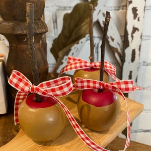SET of 4 Caramel Apple Items, Caramel Apple Sign, Wooden Apple Pie, 3 ...