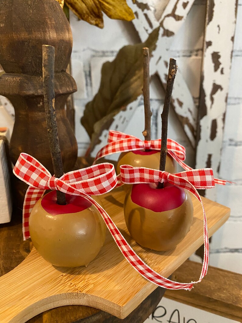 SET of 4 Caramel Apple Items Caramel Apple Sign Wooden Apple - Etsy