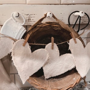 Heart Banner, Frayed Heart Banner, Vintage Inspired Heart Banner ...