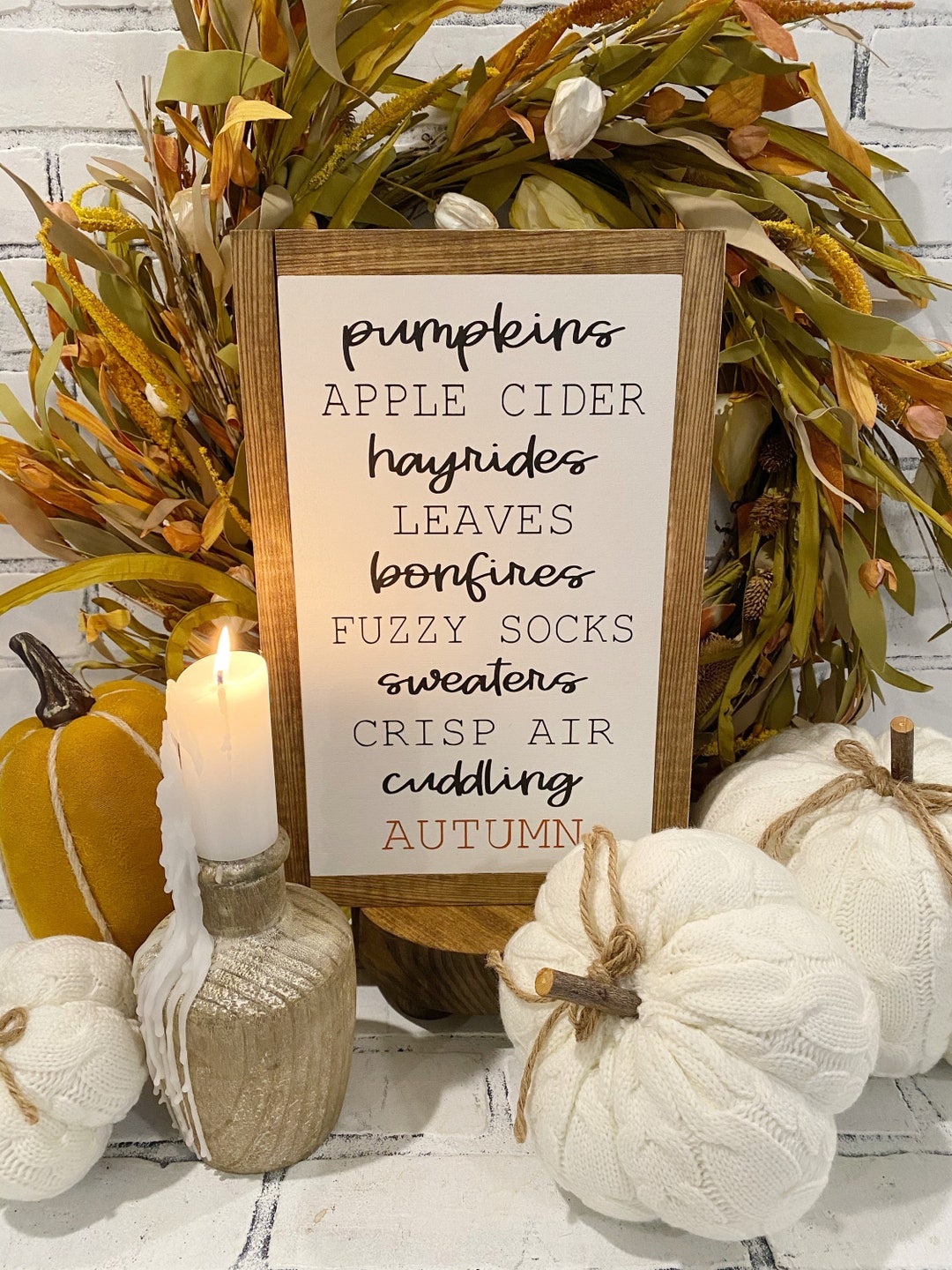 Fall Sign Halloween Sign Fall Word Sign Autumn Sign Gift - Etsy