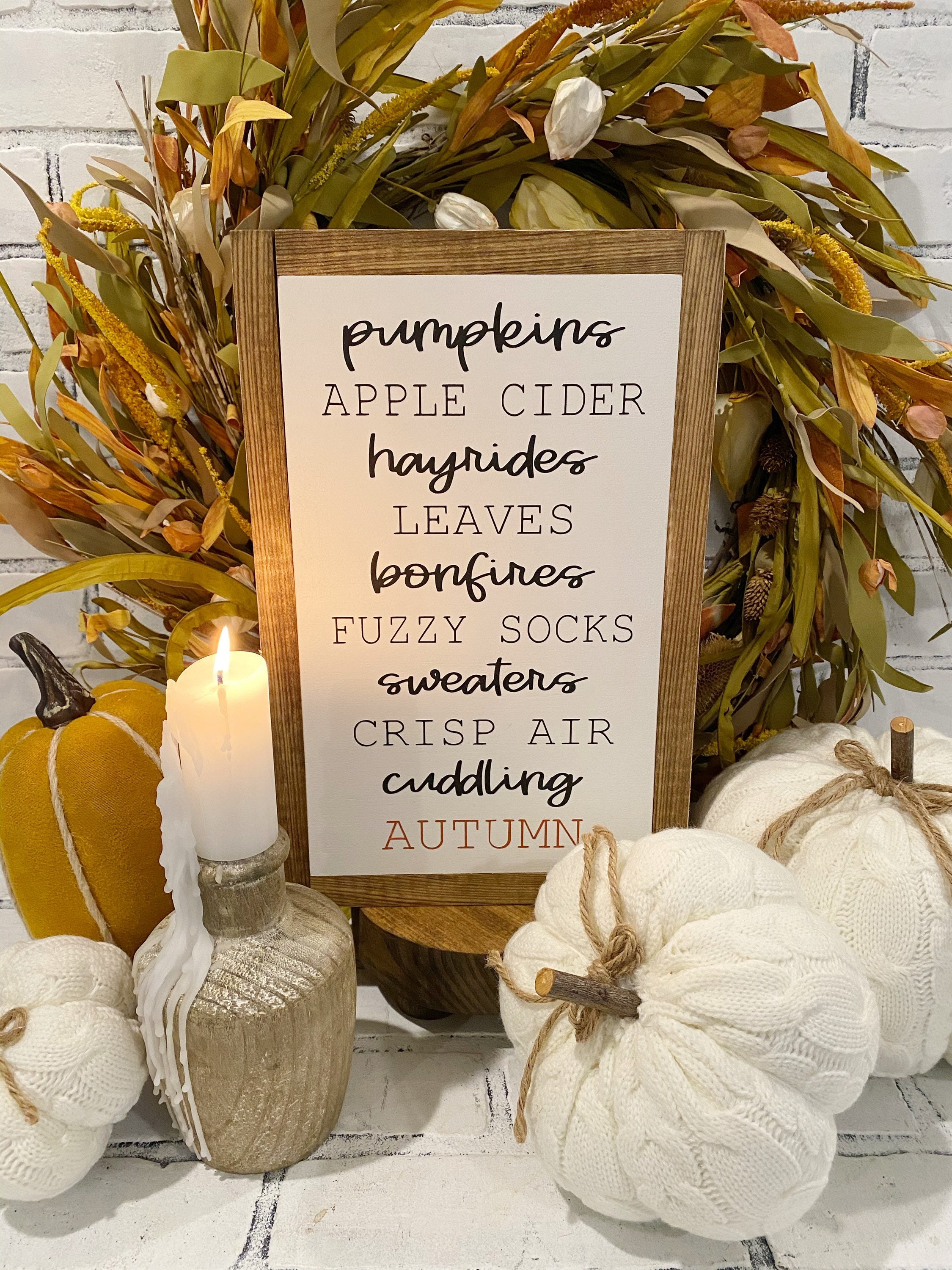 Fall sign halloween sign fall word sign autumn sign gift | Etsy