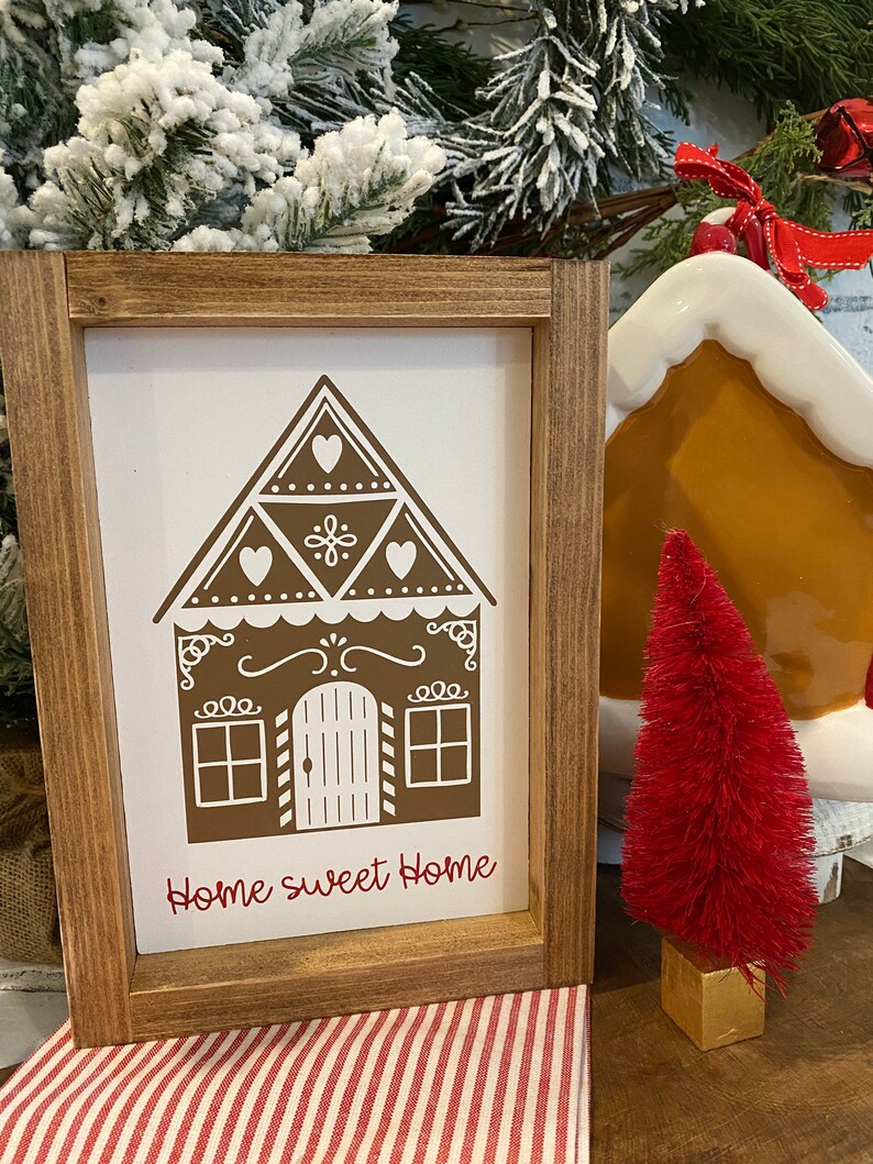 Home Sweet Home Sign Gingerbread House Sign Christmas Sign - Etsy
