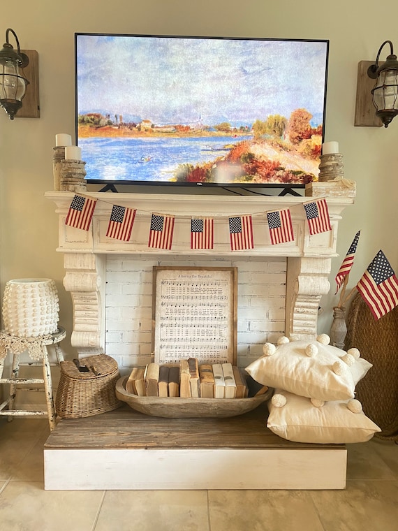 Patriotic Banner Usa Flag Banner Vintage Inspired Banner - Etsy