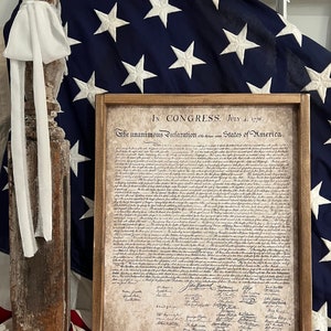 The Declaration of Independence Sign, Vintage Inspired Patriotic Sign ...