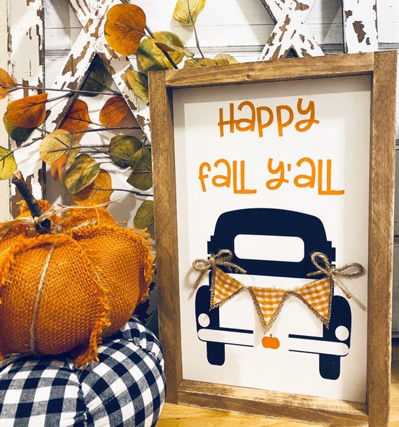 Happy Fall Y'all Sign Fall Sign Gift Halloween Sign - Etsy