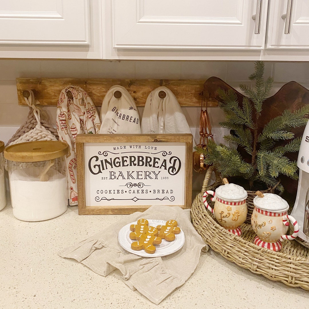 Made With Love Gingerbread Bakery Sign, Bakery Sign, Gingerbread Sign ...