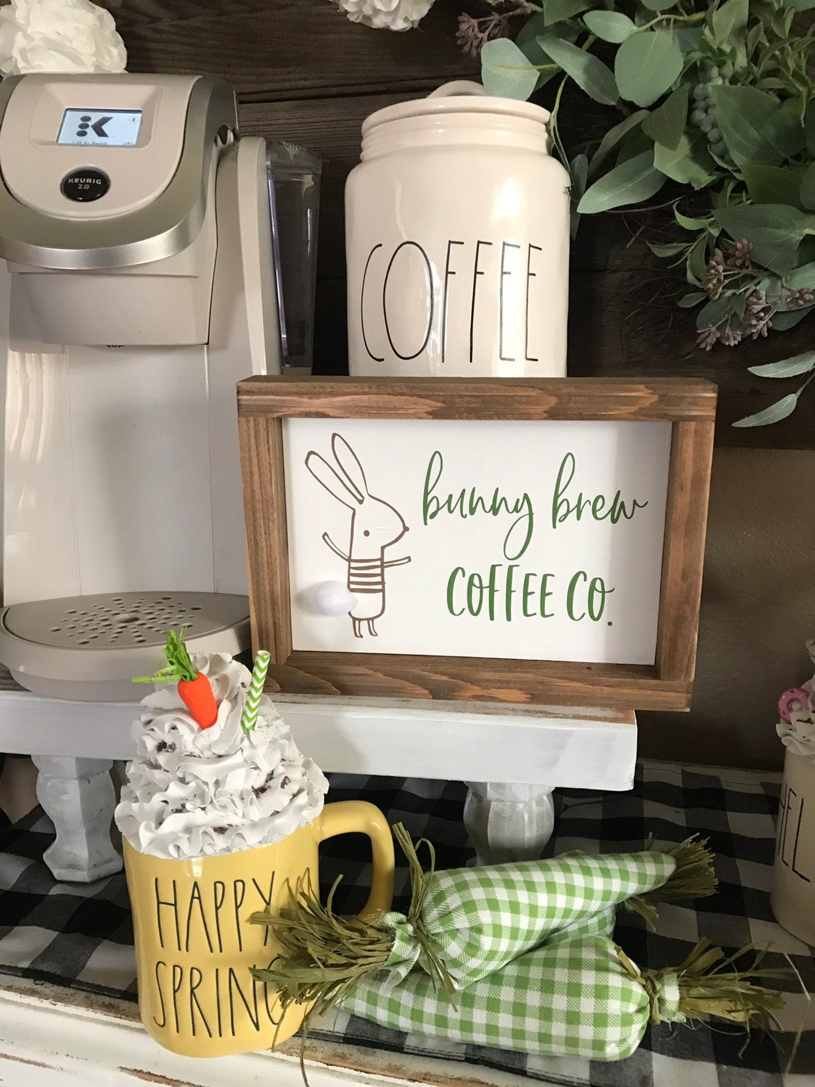 Bunny Brew Coffee Co Sign Coffee Sign Easter Sign Spring | Etsy