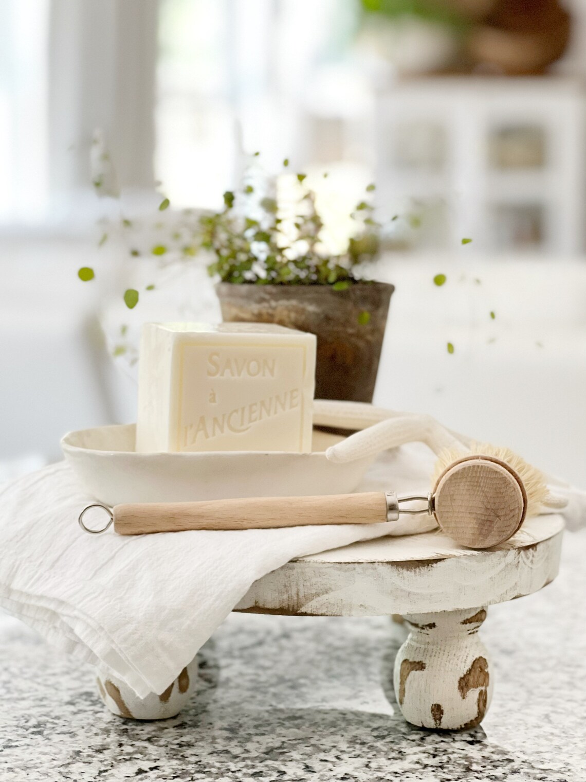 Decorative Riser White Distressed Riser Large Round Riser - Etsy