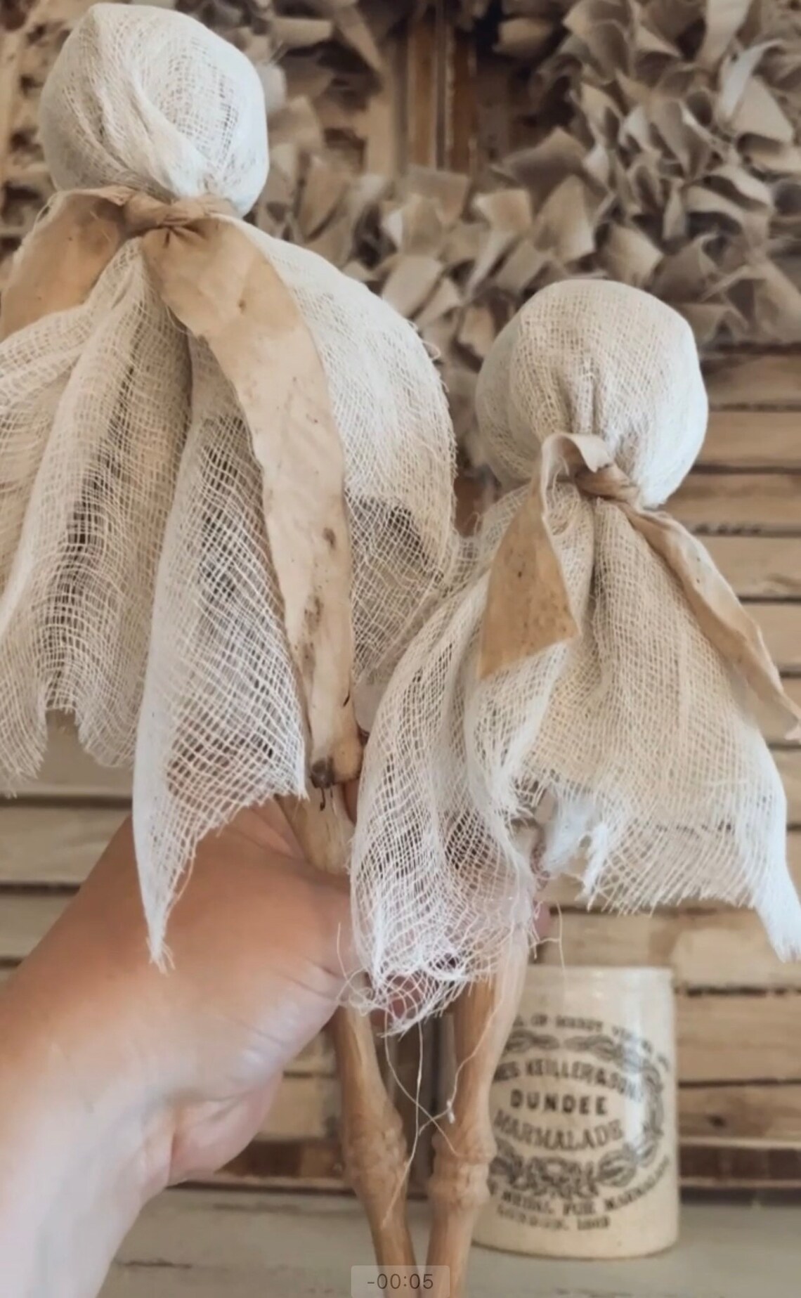 Ghosts on Spindles Set of Two Ghosts Halloween Decor - Etsy