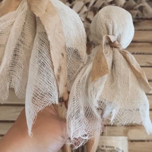 Ghosts on Spindles, Set of Two Ghosts, Halloween Decor, Vintage ...